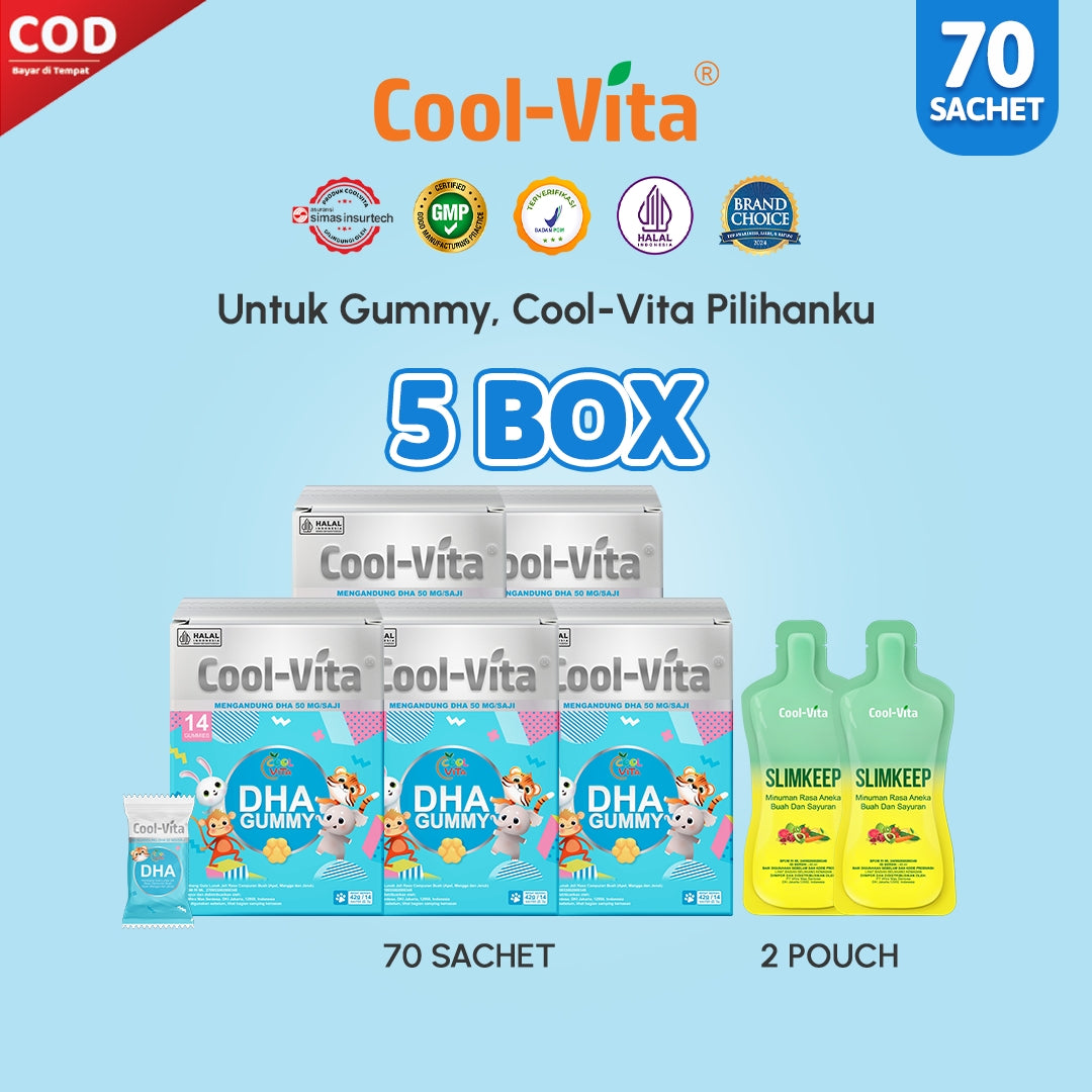 5 Box DHA Gummy + 2 Pouch Fiber Ready to Drink – Cool-Vita DTC